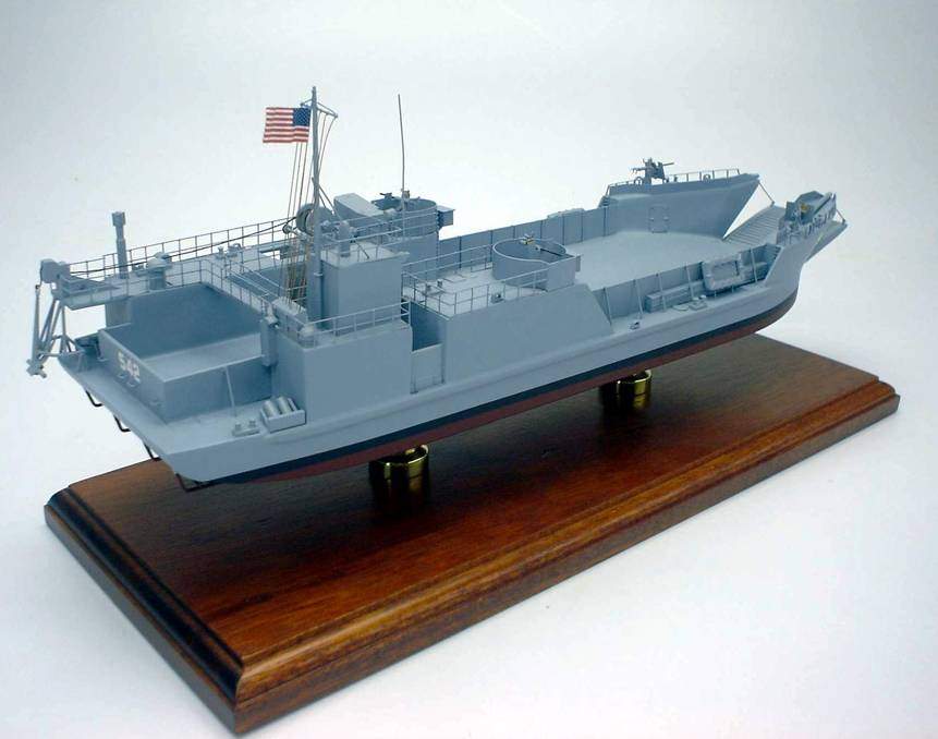 LCT MK-6 - Amphibious Ship - 1/96 Scale Mahogany Ship Model