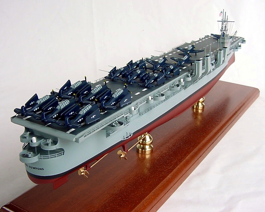 USS Cowpens CVL-25 Aircraft Carrier Model 1/350 - Custom Mahogany Ship ...