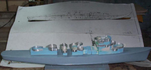 Custom Ship Model construction in progress.